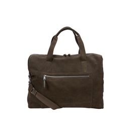 Marc O'Polo Weekender MARC O'POLO "aus softem Veloursleder", Gr. B/H/T: 50cm x 45cm x 22cm, schwarz nickle, Leder, unifarben, Taschen Weekender
