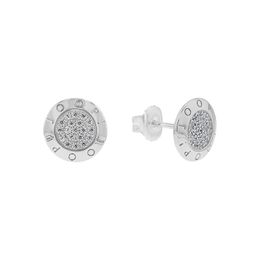 JOOP! Paar Ohrstecker JOOP "2039695", silber (silberfarben, kristallwei&szlig;, kristallwei&szlig;), Ohrringe, Damen, 10mm, Silber 925 (Sterlingsilber)