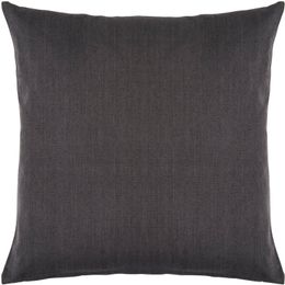 Dekokissen Pad "Leda", grau (anthrazit, unifarben), B:50cm L:50cm, Baumwolle, Dekokissen_Sitzkissen_Kissenh&uuml;llen, 100% Baumwolle
