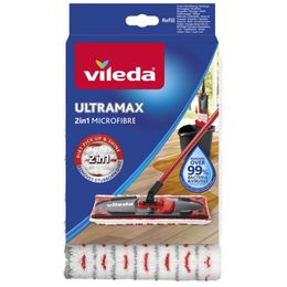 Wischbezug Vileda "Vileda ULTRAMAX 2in1 Ersatzbezug", wei&szlig; (rot, wei&szlig;), B:15cm H:28mm T:2,5cm, gewirkt, Mikrofaser, Putzt&uuml;cher, Wischbezug, f&uuml;r alle Vileda ULTRAMAX Systeme