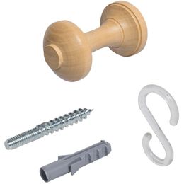 Raffhalter Liedeco, beige (natur), Materialmix, Raffhalter, Schalhalter 7 cm