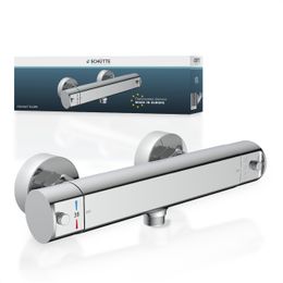 Sch&uuml;tte Brausethermostat SCH&Uuml;TTE "VITA", grau (chromfarben), B:27cm H:4cm T:7,8cm, Zink, Armaturen, wassersparende Eco-Stopp-Funkt., Sicherheitssperre, innovative K&uuml;hlung