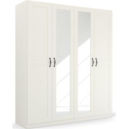 Dreht&uuml;renschrank Rauch "Kleiderschrank Schrank Garderobe Ankleide COTTAGE BY QUADRA SPIN", wei&szlig; (alpinwei&szlig;), B:181cm H:210cm T:54cm, Holzwerkstoff, Schr&auml;nke, Dreht&uuml;renschrank, in skandinavischem Landhausstil, mit Spiegel