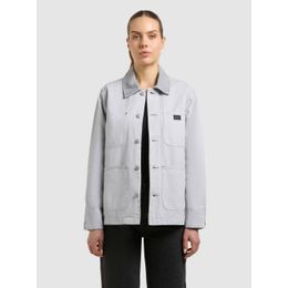 Fieldjacket Khujo "SUZY", Damen, Gr. S, light grau, Twill, 100% Baumwolle, unifarben, regular fit h&uuml;ftlang, eingesetzt mit Druckkn&ouml;pfen, Jacken