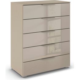 Schubkastenkommode Rauch "Highboard Sideboard Kommode MONTCLAR Frontauswahl Dekor/Hochglanz/Glas", fango, glas fango, griffe fango, B:80cm H:100cm T:42cm, Holzwerkstoff, Sideboards, mit 5 ger&auml;umigen Schubladen, viele Griffvarianten MADE IN GERMANY