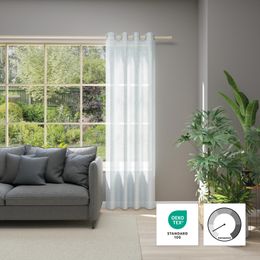 Neutex for you! Vorhang NEUTEX FOR YOU "Allure" Gr. 1, grau (hellgrau), B:140cm H:245cm, Jacquard, Polyester, Gardinen, HxB: 245x140, &Ouml;senschal mit Metall&ouml;sen