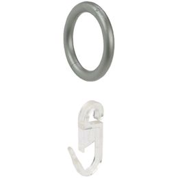 Gardinenring Liedeco, silber (silberfarben), &Oslash;:0,25cm, Materialmix, Gardinenbefestigungen
