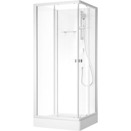 Komplettdusche MARWELL "Fresh Shower Square", wei&szlig;, neutral, B:85cm H:205cm T:85cm, Duschkabinen, mit Eckeinstieg und Gleitt&uuml;ren