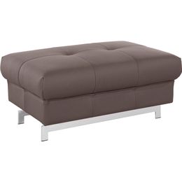 Hocker COTTA "Chef", braun (cocoa), B:100cm H:46cm T:65cm, 100% Echtleder, Hocker, Hocker, mit edlen Metallf&uuml;&szlig;en