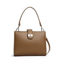 Satchel Tommy Hilfiger "TH HERITAGE MINI SATCHEL", Damen, Gr. B/H/T: 22cm x 16cm x 9cm, khaki, Lederimitat, Taschen, Damen Umh&auml;ngetasche, Tragetasche, Schultertasche mit Logo