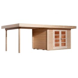 Gartenhaus Weka "126 B Gr.1, Anbau ca. 300 cm", beige (naturbelassen), Fu&szlig;boden im Gartenhaus, ohne R&uuml;ck- und Seitenwand, ohne Dacheindeckung, Massivholz, Gartenh&auml;user, Gartenhaus, verschiedene Farben