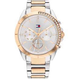 Multifunktionsuhr Tommy Hilfiger "KENNEDY", rosa (silberfarben, ros&eacute;goldfarben), Armbanduhren, Damen, Quarzuhr, Armbanduhr, Damen, Datum, Glaskristalle, Edelstahlarmband