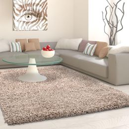 Hochflor-Teppich Ayyildiz Teppiche "Life Shaggy 1500", beige, B:60cm H:30mm L:110cm, Kunstfaser, Teppiche, Langflor, uni, gro&szlig;e Farbauswahl, robust, auch als L&auml;ufer und in rund