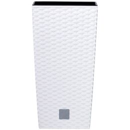 Pflanzk&uuml;bel Prosperplast "Rato square", wei&szlig;, H:55cm T:28,7cm, Kunststoff, Pflanzgef&auml;&szlig;e, Pflanzk&uuml;bel, BxTxH: 28,7x28,7x55 cm