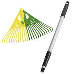 Rechen Maximex "Laubrechen 3in1", gr&uuml;n, Rechen, mit Teleskopstiel, extra breite Aufnahmefl&auml;che, beidh&auml;ndig nutzbar