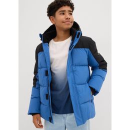 bonprix Wasserabweisende Winterjacke mit Fleecefutter, blau, Gr.176/182, Jungen Winterjacke mit weichem Fleecefutter