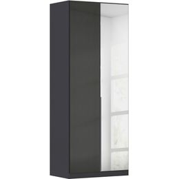 Dreht&uuml;renschrank OTTO HOME "Kleiderschrank Schrank Garderobe AGORDO mit Dekor- oder Hochglanzfront", grau (graumetallic, effektgrau hochglanz), B:91cm H:229cm T:54cm, Holzwerkstoff, Schr&auml;nke, Dreht&uuml;renschrank, durchdachte Innenausstattung, in 8 Breiten und 2 H&ouml;hen MADE IN GERMANY, Topseller