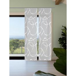 Schiebegardine Vision S "OPHELIA", grau (hellgrau), B:60cm H:260cm, Polyester, Gardinen, Schiebevorhang,Bambusoptik,Digitaldruck,SET