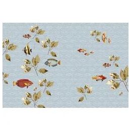 Livingwalls Fototapete LIVING WALLS "Walls by Patel Brilliant Fish 1", blau (bunt), B:4m L:2,7m, Vlies, Tapeten, Vlies, Wand, Schr&auml;ge