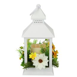 Windlicht I.GE.A. "Laterne mit Sonnenblume Schmetterling Kerze", gelb, B:11cm H:24cm, Polyester, Kerzenhalter, Windlicht, Kerzenleuchter Kerzenhalter Kerzenlaterne Windlicht Deko