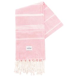 Strandtuch Zwillingsherz "Towel", pink, 1 Stk., gewebte Ware, gewebte Ware, Obermaterial: 100% Polyester, Handt&uuml;cher, mit Tasseln, Streifenmuster