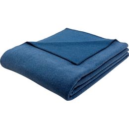 Wohndecke Estella "Trevi", blau (marine), B:160cm L:200cm, Baumwolle, Mischgewebe, Polyester, Wohndecken, Wohndecke, mit H&auml;keleinfassung, Kuscheldecke