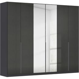 Dreht&uuml;renschrank OTTO HOME "Kleiderschrank Schrank Garderobe AGORDO mit Dekor- oder Hochglanzfront", grau (graumetallic, effektgrau hochglanz), B:271cm H:229cm T:54cm, Holzwerkstoff, Schr&auml;nke, Dreht&uuml;renschrank, durchdachte Innenausstattung, in 8 Breiten und 2 H&ouml;hen MADE IN GERMANY, Topseller