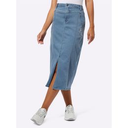WITT Damen Jeansrock mit Baumwolle und Lyocell, blue-bleached, Gr&ouml;&szlig;e 36