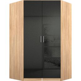 Eckkleiderschrank Rauch "Kleiderschrank Schrank Eckschrank Ankleide Garderobe CELLE", grau (struktureichefarben hell, hochglanz grau), B:117cm H:197cm T:117cm, Holzwerkstoff, Schr&auml;nke, Eckkleiderschrank, optional mit Spiegel oder Hochglanzfront MADE IN GERMANY