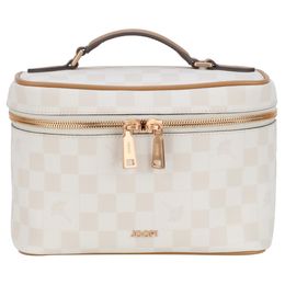 JOOP! Kosmetiktasche JOOP "cortina piazza flora washbag mhz", Damen, Gr. B/H/T: 24cm x 17cm x 13cm, beige (birch, natur), Lederimitat, Taschen Kosmetiktasche, Kulturbeutel Beautycase Washbag