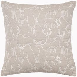Dekokissen Pad "WILD DEER", beige, B:60cm H:2cm L:60cm, Obermaterial: 75% Polyester, 25% Baumwolle, Dekokissen_Sitzkissen_Kissenh&uuml;llen, made in europe