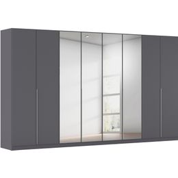 Dreht&uuml;renschrank OTTO HOME "Kleiderschrank Schrank Garderobe AGORDO mit Dekor- oder Hochglanzfront", graumetallic, B:360cm H:210cm T:54cm, Holzwerkstoff, Schr&auml;nke, Dreht&uuml;renschrank, durchdachte Innenausstattung, in 8 Breiten und 2 H&ouml;hen MADE IN GERMANY, Topseller
