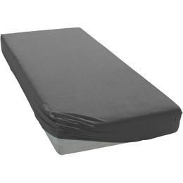 Spannbettlaken bellana "bellana exclusiv Topper aus 100% Mako-Baumwolle, 150 g/m&sup2;", grau, L:200cm, Mako-Jersey, Obermaterial: 100% Baumwolle, Bettlaken, Spannbettlaken, feinste Mako-Baumwolle, f&uuml;r Topper bis 10cm H&ouml;he, b&uuml;gelfrei