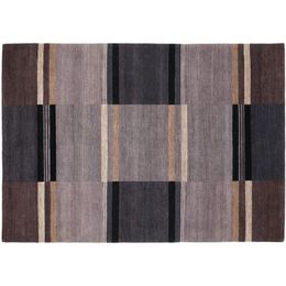 Wollteppich OCI DIE TEPPICHMARKE "Sensation SILK 100 SOYA", grau (grau, dunkel), B:120cm H:6mm L:180cm, Schurwolle, Teppiche, handgekn&uuml;pft, Nepal, reine Wolle, Wohnzimmer