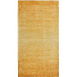 Teppich Pad "GLAM", gelb, B:170cm H:9mm L:240cm, Kunstfaser, Viskose, Teppiche, Teppich, handgewebt, leichter Schimmer, gestreift, Wohnzimmer