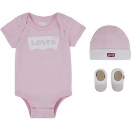 Body LEVI'S KIDS "Neugeborenen-Geschenkset", Jungen, Gr. 1 (62/68), N-Gr, rosa, Obermaterial: 100% Baumwolle. S&ouml;ckchen: 62% Baumwolle, 34% Polyester, 4% Elasthan, bedruckt, Bodys Body, UNISEX