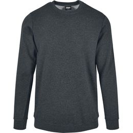 Urban Classics Basic Terry Crew Sweatshirt dunkelgrau meliert in 4XL TB2391 charcoal