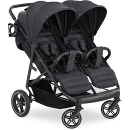 Geschwisterwagen hauck "Uptown Duo, black", Kinder, schwarz, Aluminium, Polyester, Kinderwagen, mit schwenk- und feststellbaren Vorderr&auml;dern