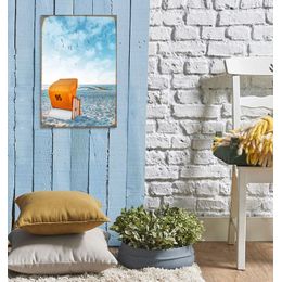 Metallbild queence "Beachday", orange (farbe bild(er): orange), B:20cm H:30cm, Metall, Stahl, Bilder, Stahlschilder