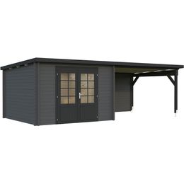Gartenhaus Palmako "Ella", dunkelgrau, anthrazit, ohne Fu&szlig;boden, ohne Dacheindeckung, Massivholz, Gartenh&auml;user, Gartenhaus, verschiedene Farben