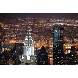 Fototapete papermoon "Chrysler Geb&auml;ude New York", bunt, B:3,5m L:2,6m, Vlies, Tapeten