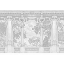 Livingwalls Fototapete LIVING WALLS "Walls by Patel Roma", grau (grau, wei&szlig;), B:4m L:2,7m, Vlies, Tapeten, Vlies, Wand