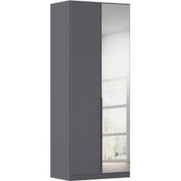 Dreht&uuml;renschrank OTTO HOME "Kleiderschrank Schrank Garderobe AGORDO mit Dekor- oder Hochglanzfront", grau (graumetallic), B:91cm H:210cm T:54cm, Holzwerkstoff, Schr&auml;nke, Dreht&uuml;renschrank, durchdachte Innenausstattung, in 8 Breiten und 2 H&ouml;hen MADE IN GERMANY, Topseller