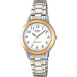 Quarzuhr, silber (edelstahlfarben, goldfarben), CASIO TIMELESS COLLECTION, Armbanduhren, Damen, Quarzuhr, Armbanduhr, Damenuhr, analog, Edelstahlarmband
