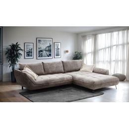 Ecksofa exxpo - SOFA FASHION "Biarritz modern und elegantes Mega Sofa mit tollem Sitzkomfort, L-Form", beige (latte, beige), B:324cm H:92cm T:203cm, Sofas, Ecksofa, XXL&ndash; Longchair Ecke in hochwertiger Verarbeitung, Stellma&szlig;e 324x203 cm