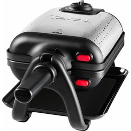 Tefal Waffeleisen "WM756D Kingsize", schwarz (edelstahlfarben, schwarz), B:25cm H:25cm T:41,5cm, Waffeleisen, f&uuml;r 2 belgische Waffeln, mit Dreh-Funktion, antihaftbeschichtet