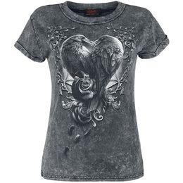 Spiral Raven Heart T-Shirt grau in 4XL D085F769