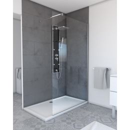 Walk-in-Dusche MARWELL "PLANO", silber, H:200cm T:120cm, Duschw&auml;nde, begehbare Dusche