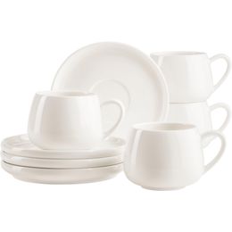 M&auml;ser Tasse M&Auml;SER "Taya", wei&szlig;, H:6,8cm &Oslash;:9cm, Porzellan, Trinkgef&auml;&szlig;e, Tasse
