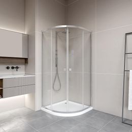 Runddusche MARWELL "LEEDS II", wei&szlig;, neutral, B:90cm H:190cm T:90cm, Duschkabinen, mit Gleitt&uuml;ren